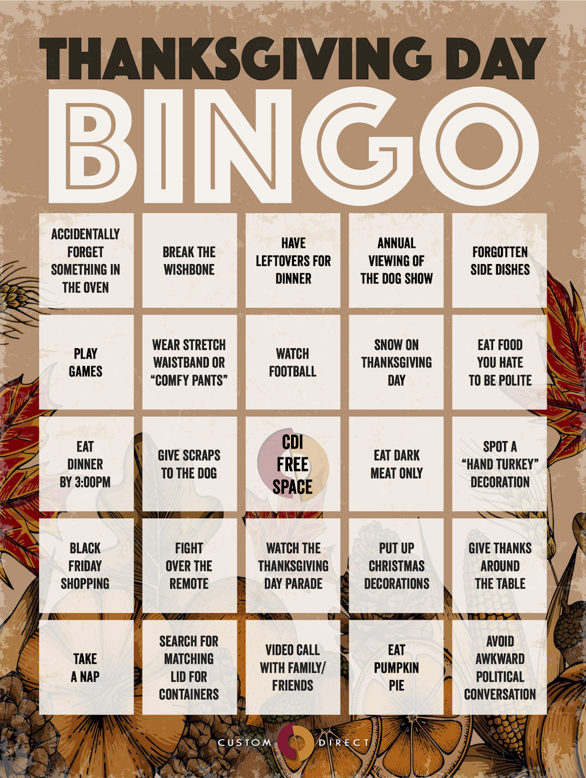 Thanksgiving Bingo: The Family Edition | Caring Transitions of Winston ...